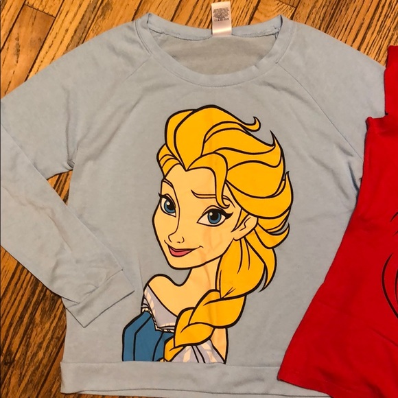 Disney | Tops | Disney Princess Top Lot Lxl Frozen Little Mermaid ...
